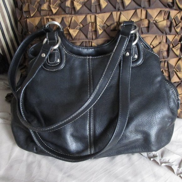 croft & barrow | Bags | Black Leather Shoulder Satchel Purse | Poshmark